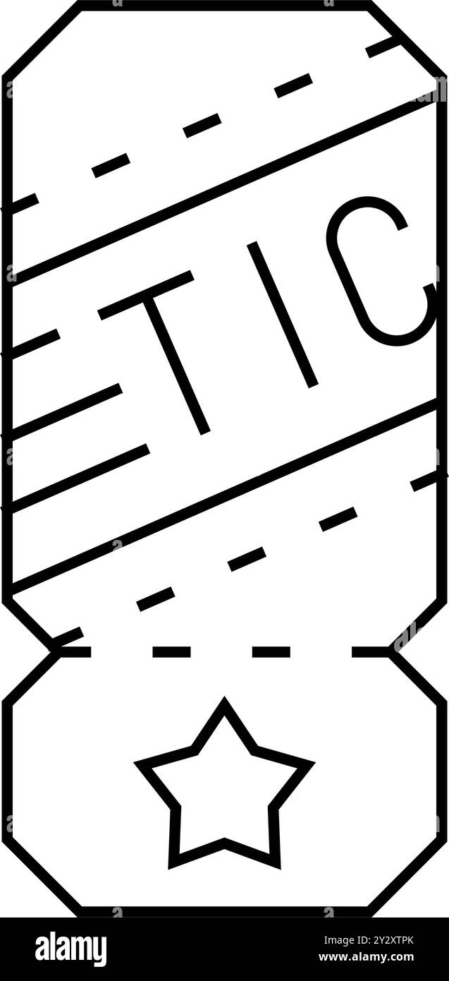 invitation or ticket in night club line icon vector illustration Stock ...