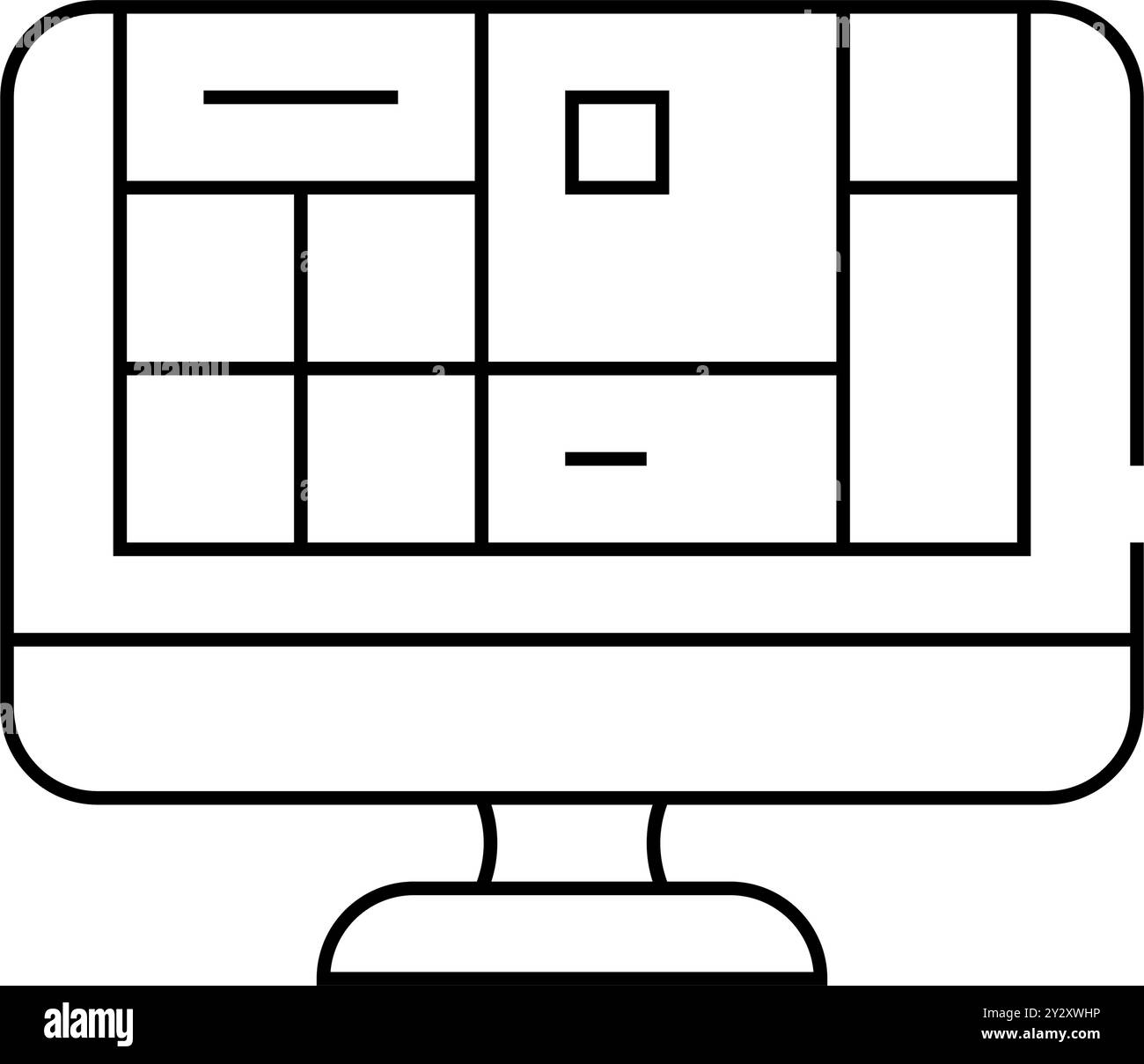 table of operating system line icon vector illustration Stock Vector ...