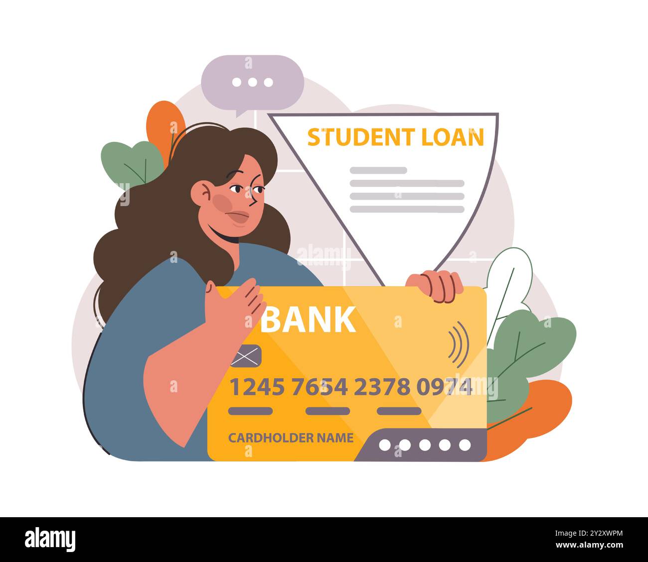 Student debt. Young graduated character with a financial crisis ...