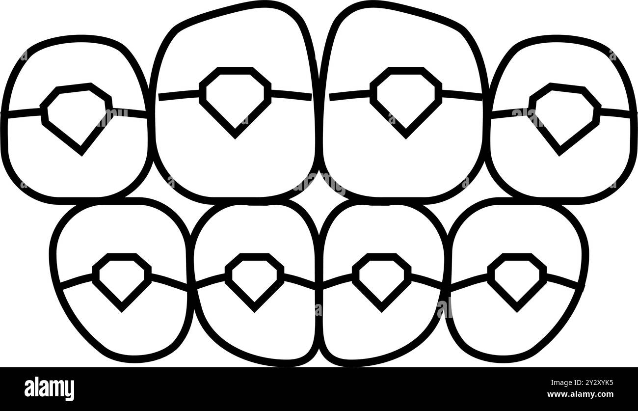 onlays on teeth line icon vector illustration Stock Vector Image & Art ...