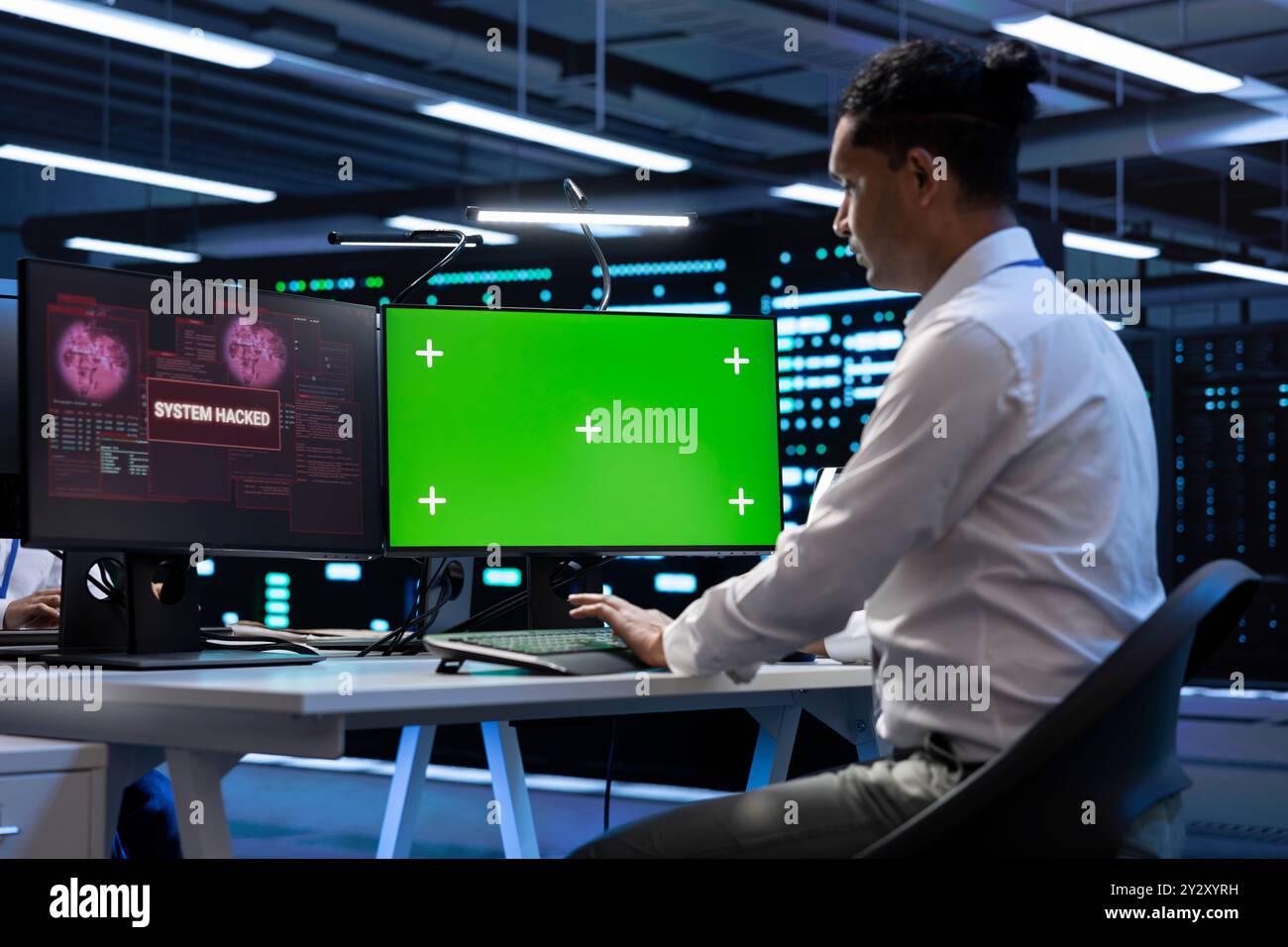 It Professional In Server Hub Using Mockup Computer Trying To Protect