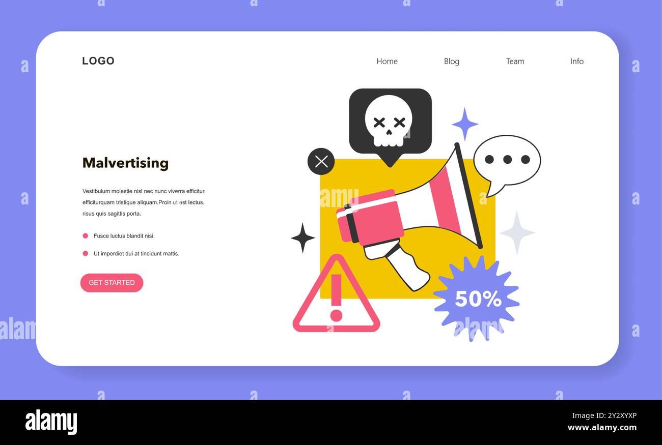 Malvertising web banner or landing page. Virus or scam distributed by ...