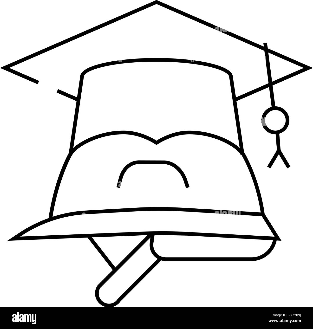 helmet and graduation cap line icon vector illustration Stock Vector ...