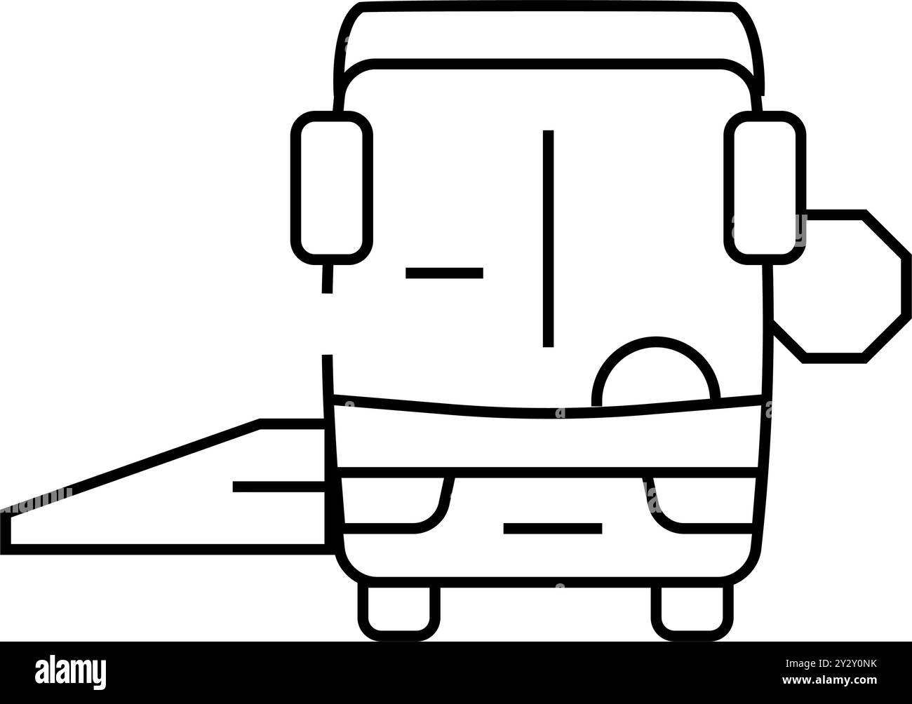 bus with ramp line icon vector illustration Stock Vector Image & Art ...