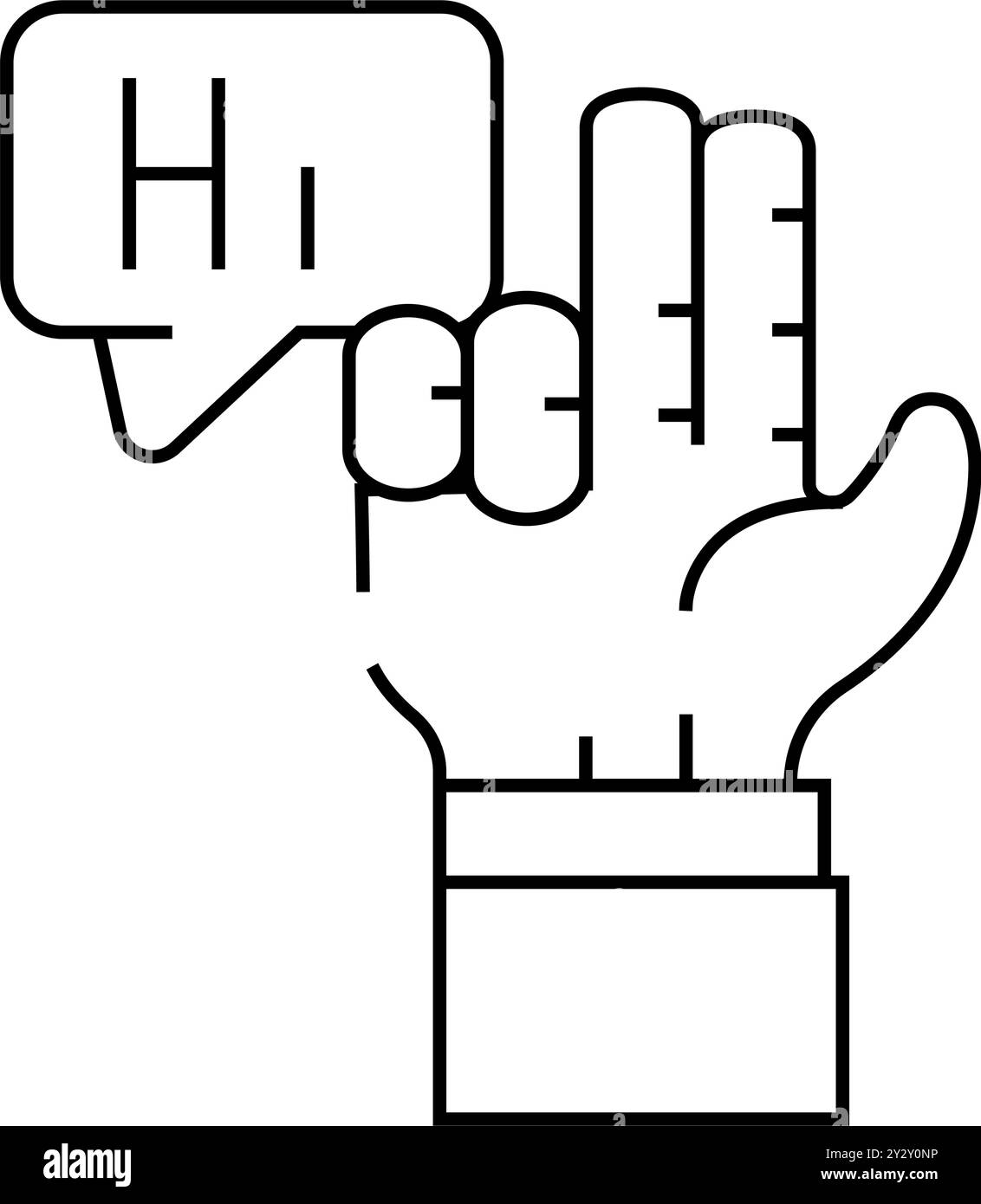 communication in sign language line icon vector illustration Stock ...