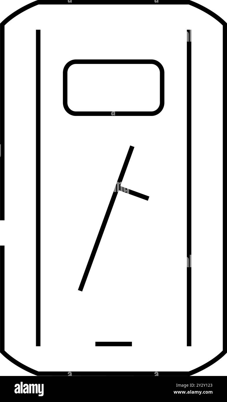 shield and baton protest meeting line icon vector illustration Stock ...