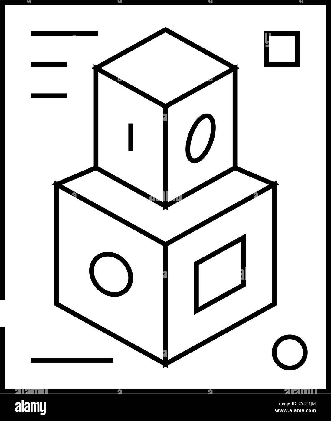 3d shapes line icon vector illustration black Stock Vector Image & Art ...