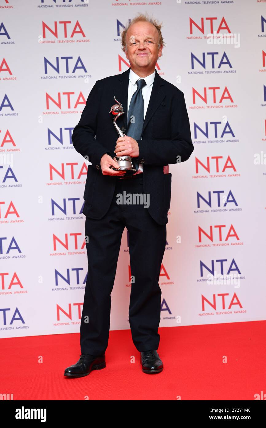 London, UK. 11 September 2024. Toby Jones, winner of the Best Drama ...