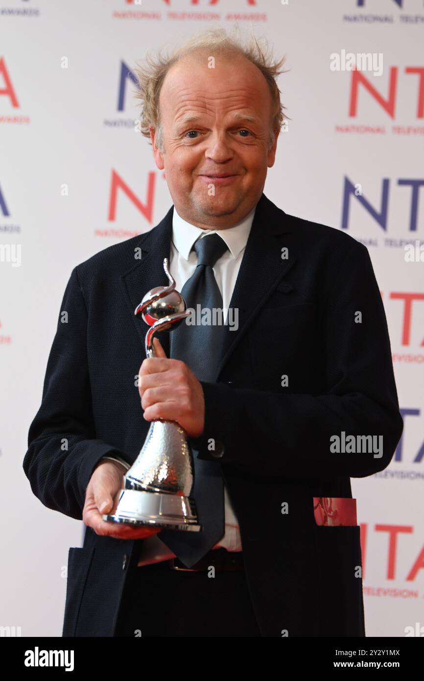 London, UK. 11 September 2024. Toby Jones, winner of the Best Drama ...