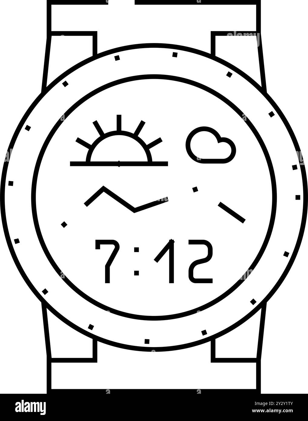 wrist tracker with watch line icon vector illustration Stock Vector ...