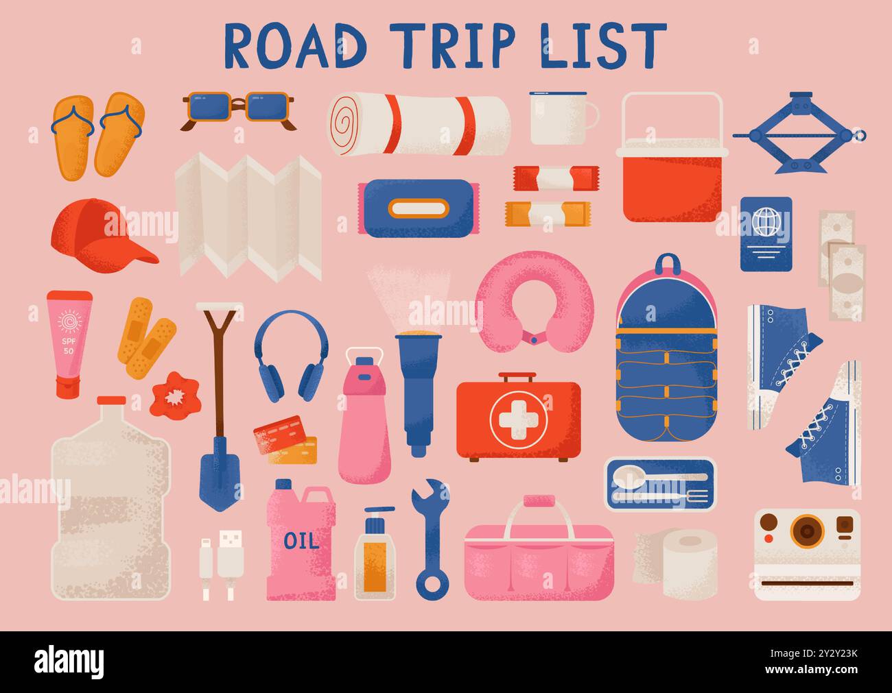 Map packing kit backpack Stock Vector Images - Alamy