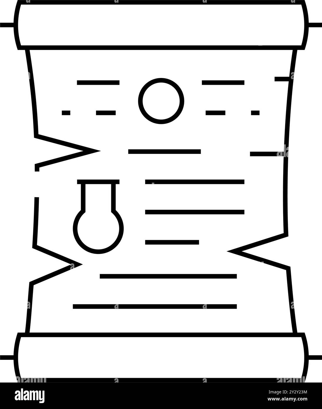 scroll with magic spell line icon vector illustration Stock Vector ...