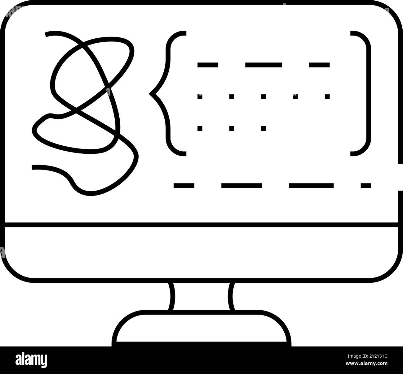 decoding protein molecule line icon vector illustration Stock Vector ...