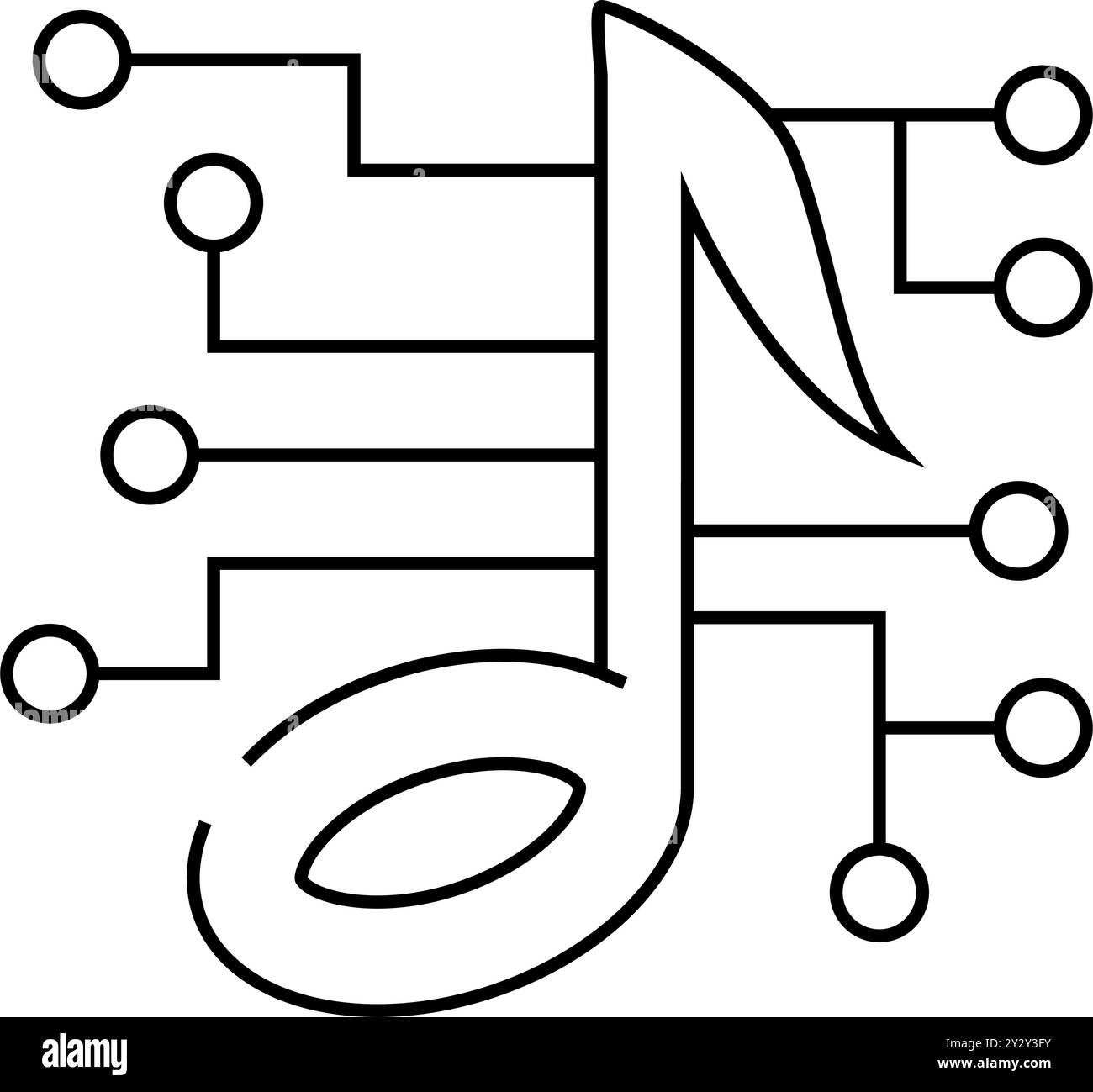 digital music icon line icon vector illustration Stock Vector Image ...