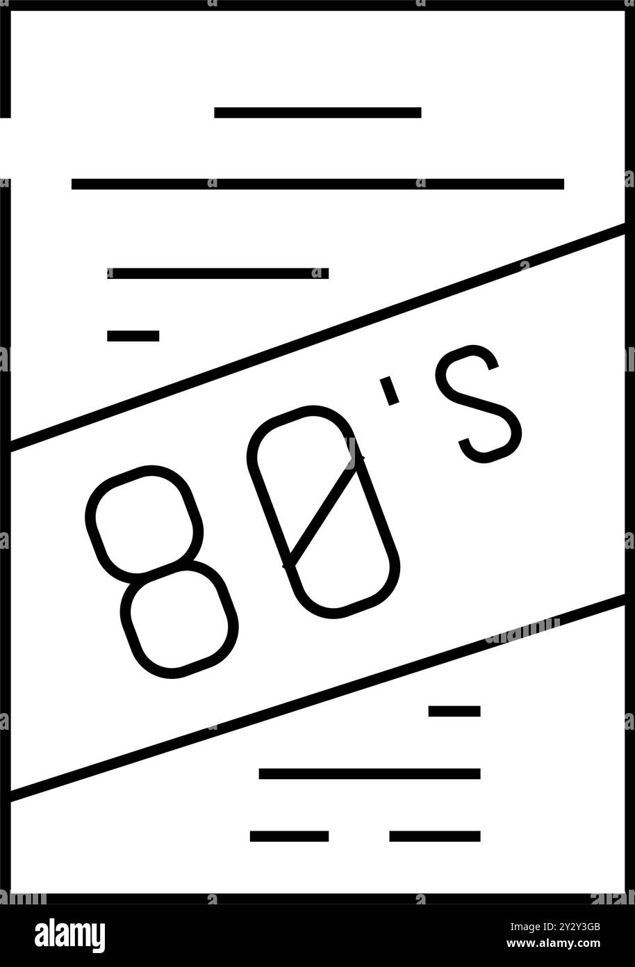 poster disco 80s line icon vector illustration Stock Vector Image & Art ...