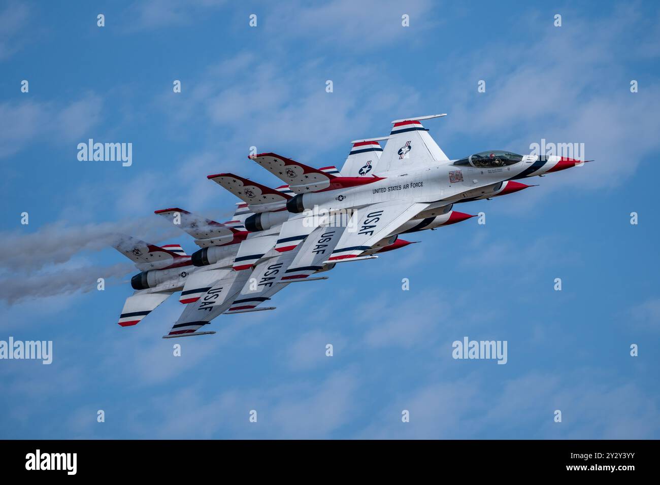 Four F-16 Flying Falcons from the U.S. Air Force Demonstration Team ...