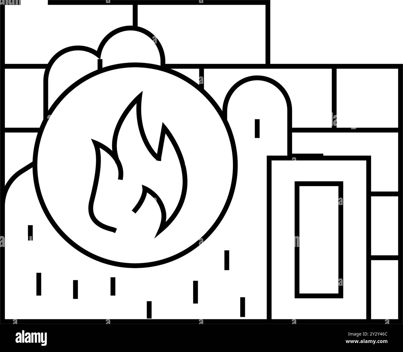 flame proof building material line icon vector illustration Stock ...
