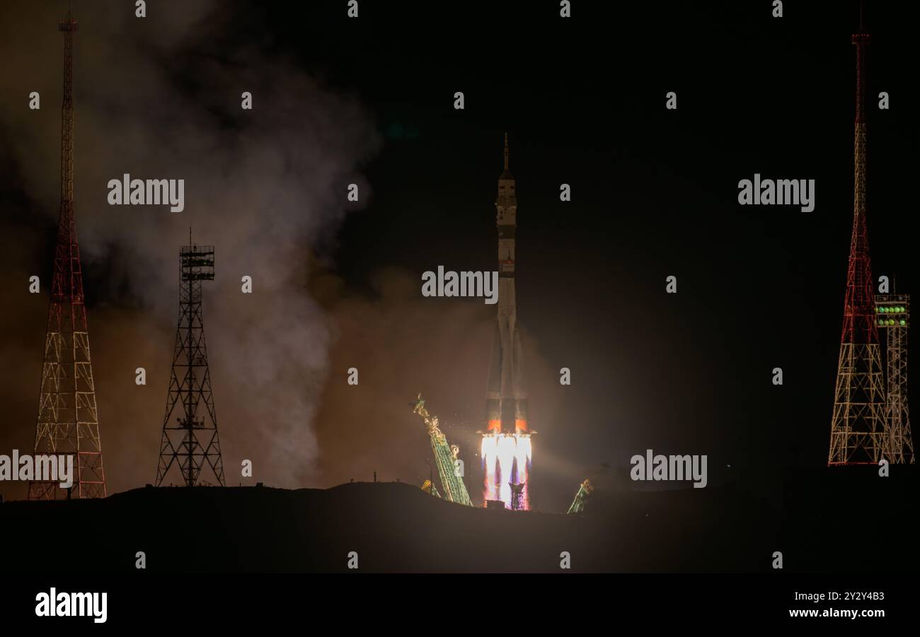 Baikonur, Kazakhstan. 11th Sep, 2024. The Soyuz MS-26 spacecraft ...