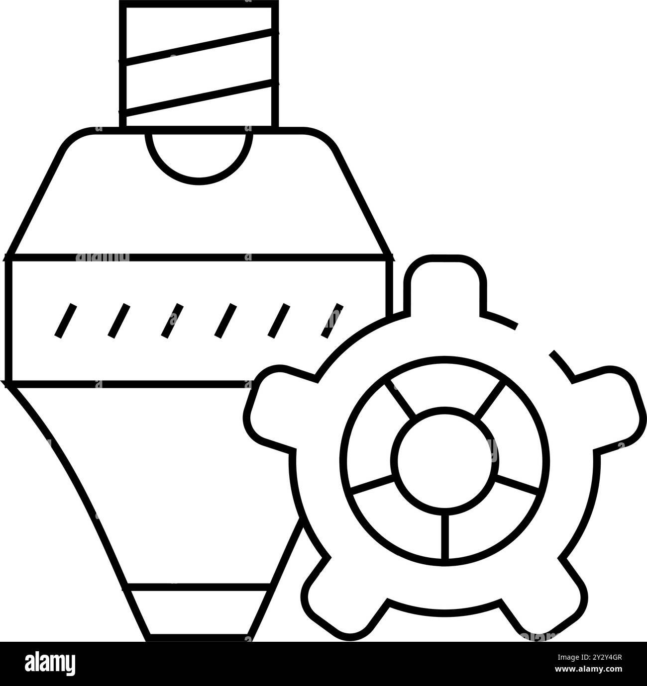 consumables, print head and gear line icon vector illustration Stock ...