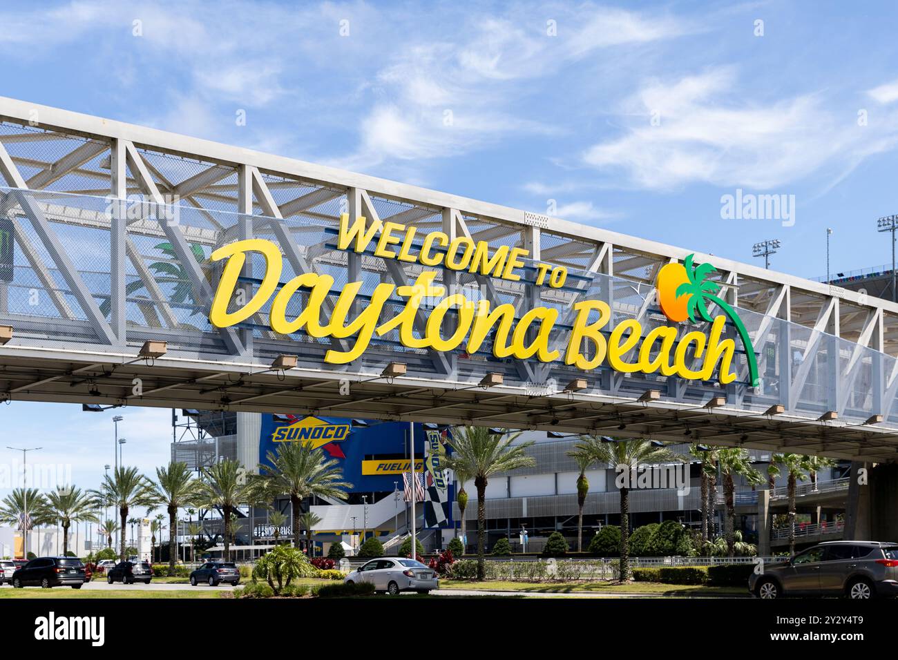 The Welcome to Daytona Beach sign located outside of the Daytona ...
