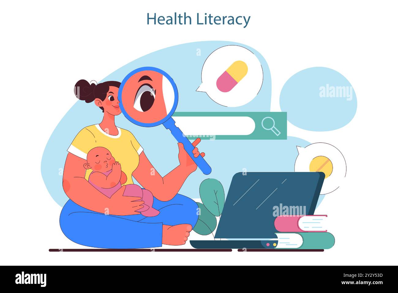 Children healthcare. Mother studying pediatrician literature or ...