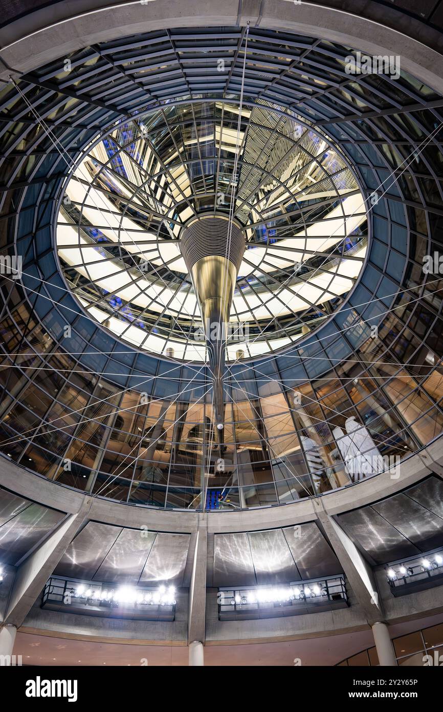 Interior view of the Reichstag Dome in Berlin, Germany, showcasing its ...