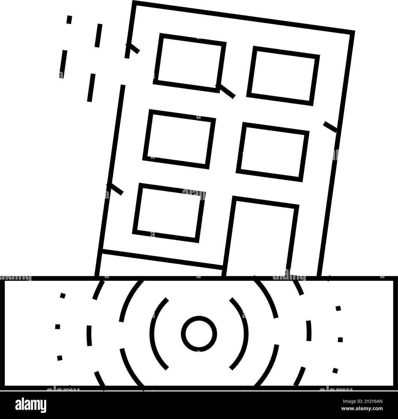 earthquake disaster line icon vector illustration Stock Vector Image ...