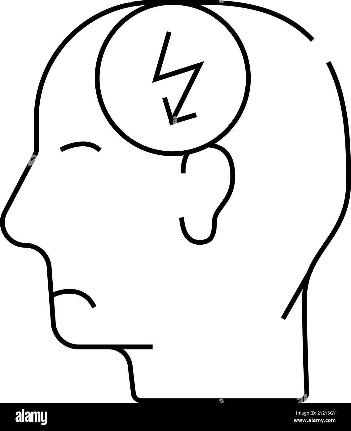 head cutting ache, headache line icon vector illustration Stock Vector ...