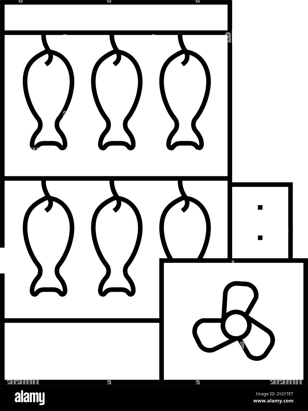 smoking fish line icon vector illustration Stock Vector Image & Art - Alamy