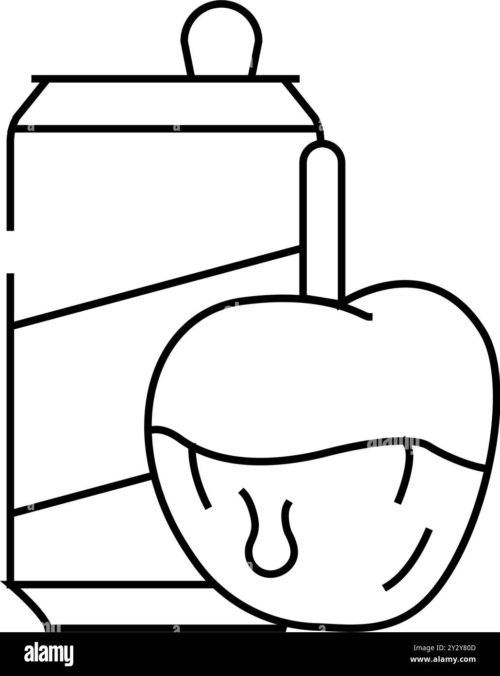 caramel fruits snack and drink line icon vector illustration Stock ...