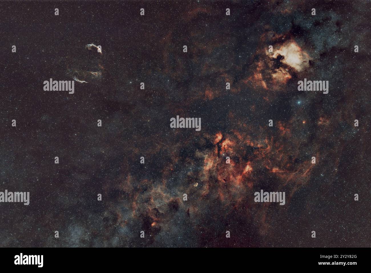 The constellation Cygnus with gas nebulae and the foothills of the ...