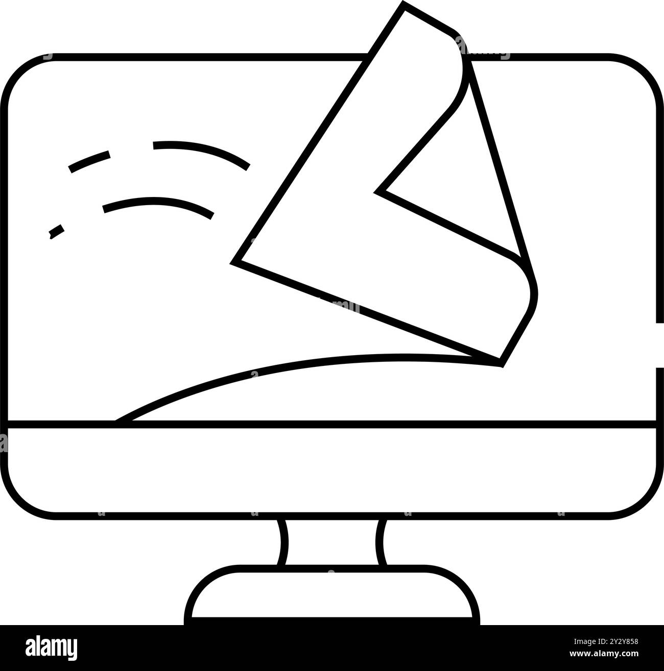 computer screen cleaning wipe line icon vector illustration Stock ...