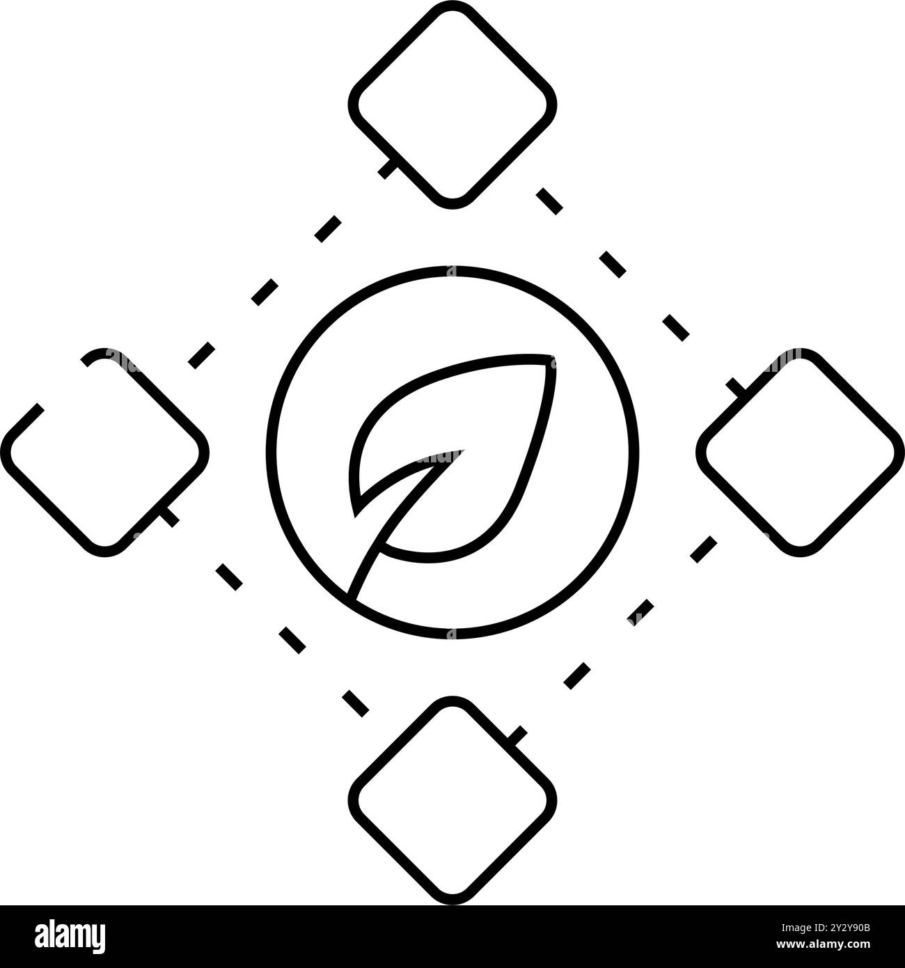 blockchain chia cryptocurrency line icon vector illustration Stock ...