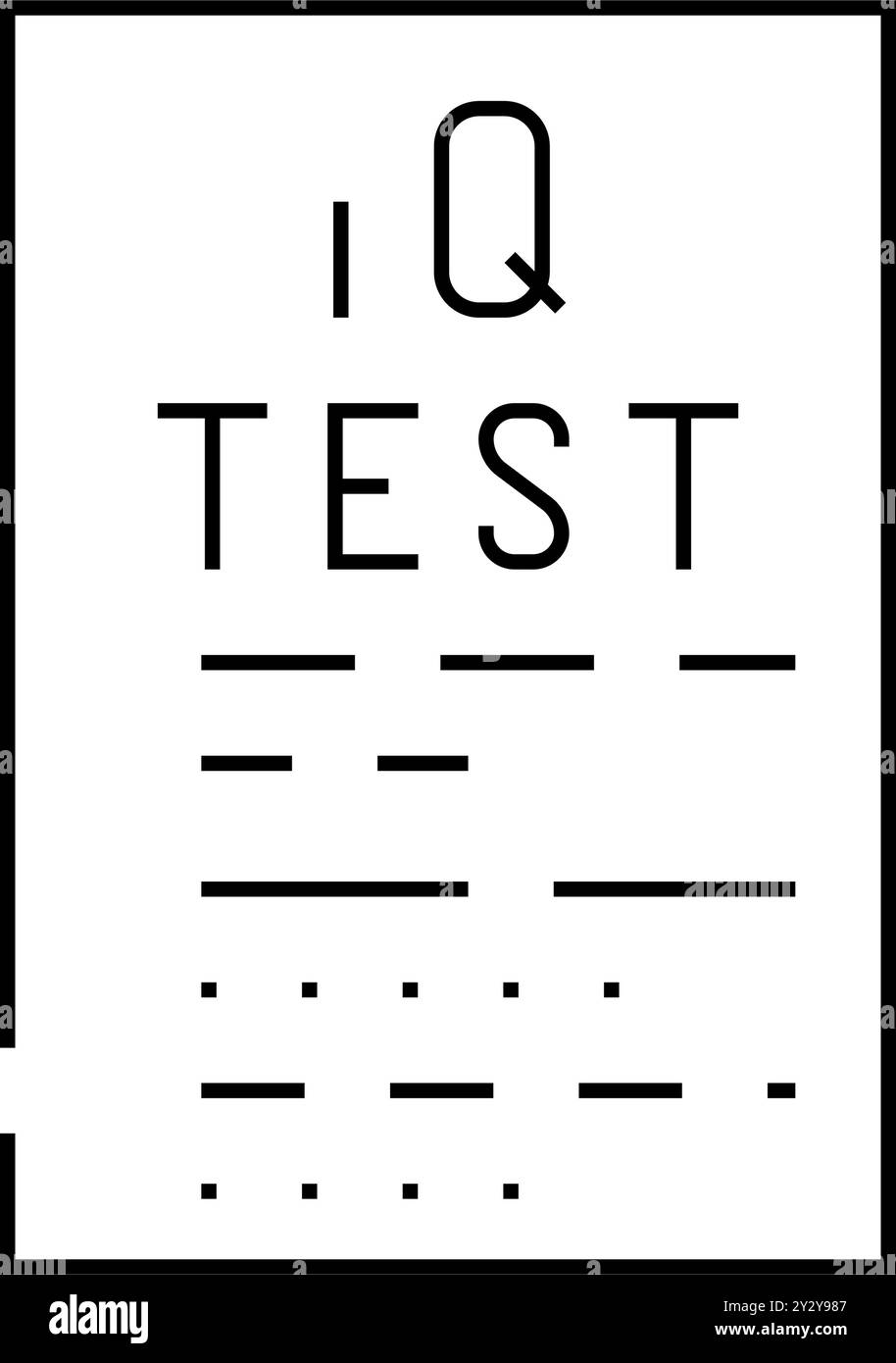 iq test line icon vector illustration black Stock Vector Image & Art ...