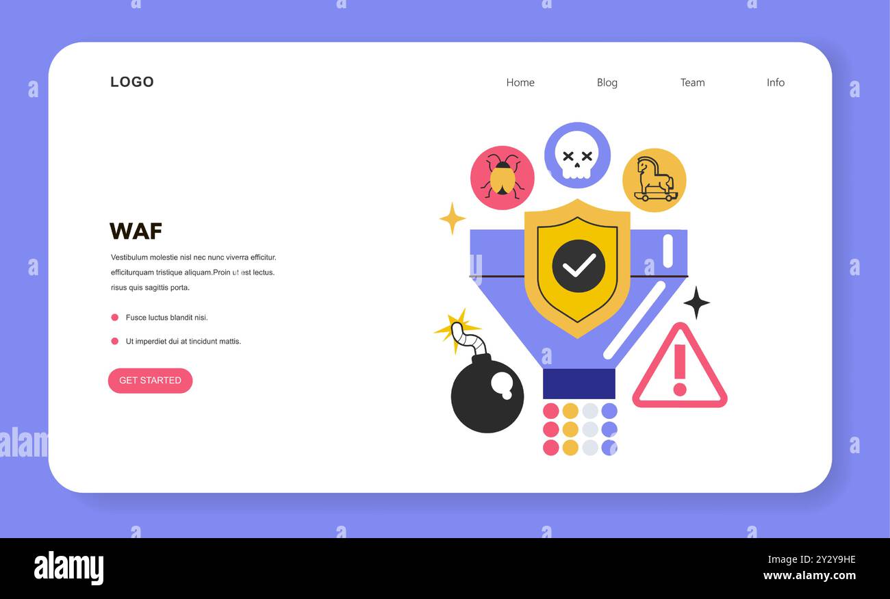 Waf Web Application Firewall Web Banner Or Landing Page Incoming And Outgoing Network