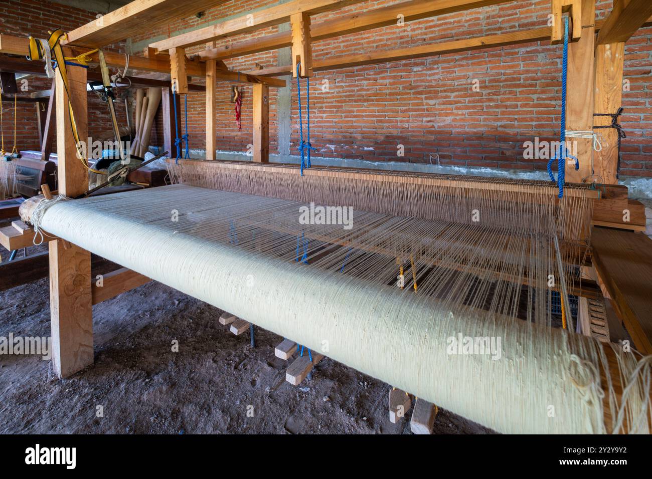 Wooden loom used to make handmade weavings in Oaxaca, Mexico Stock ...