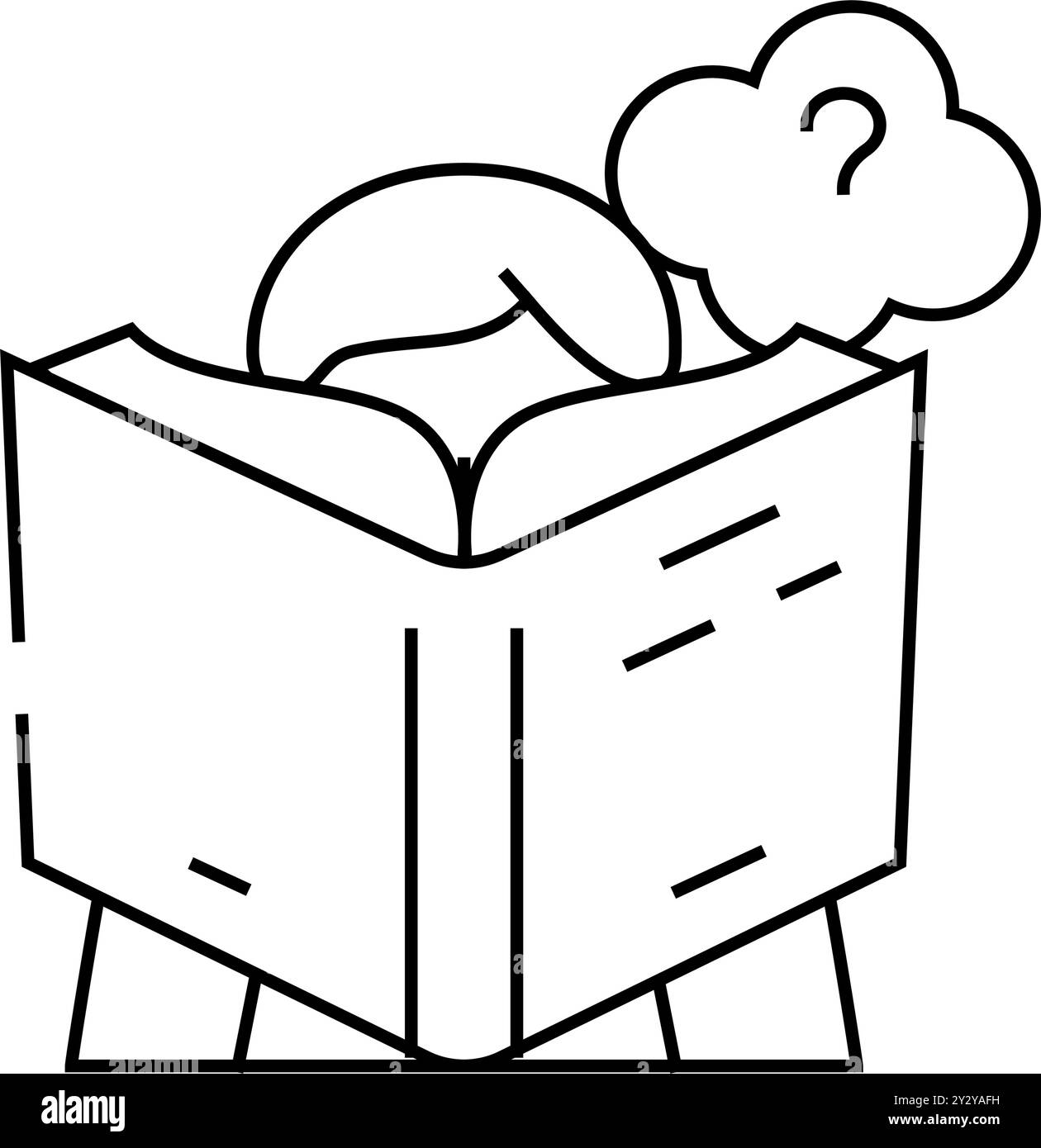 reading self study line icon vector illustration Stock Vector Image ...