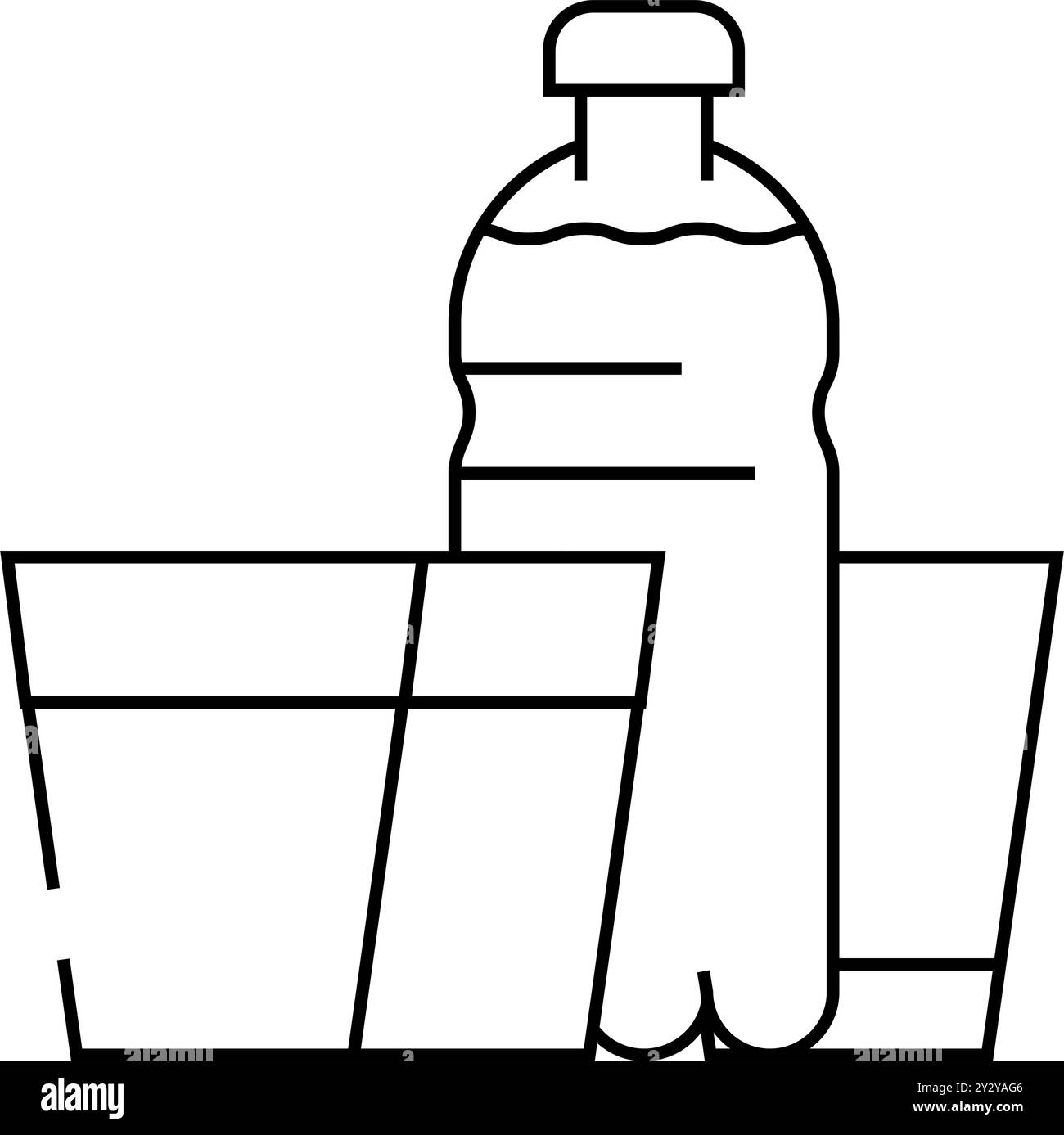 daily water intake line icon vector illustration Stock Vector Image ...