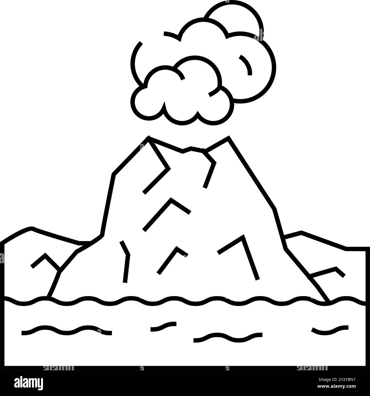 Stratovolcano illustration Black and White Stock Photos & Images - Alamy