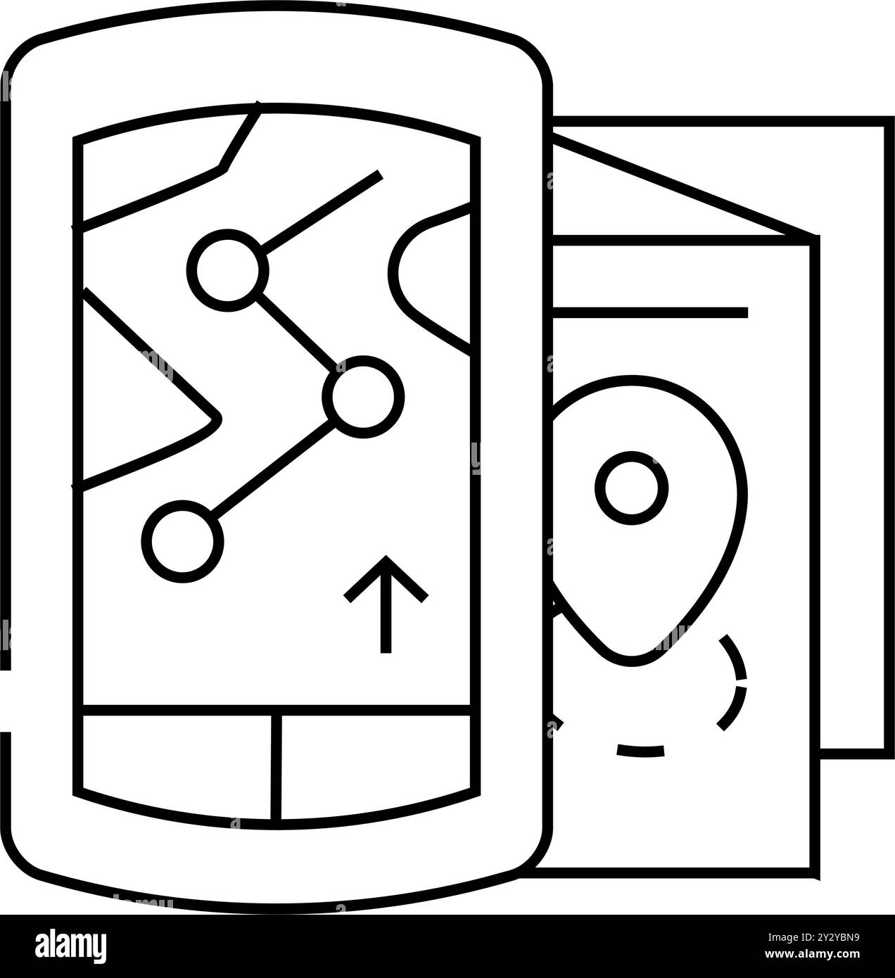 electronic and paper maps line icon vector illustration Stock Vector ...