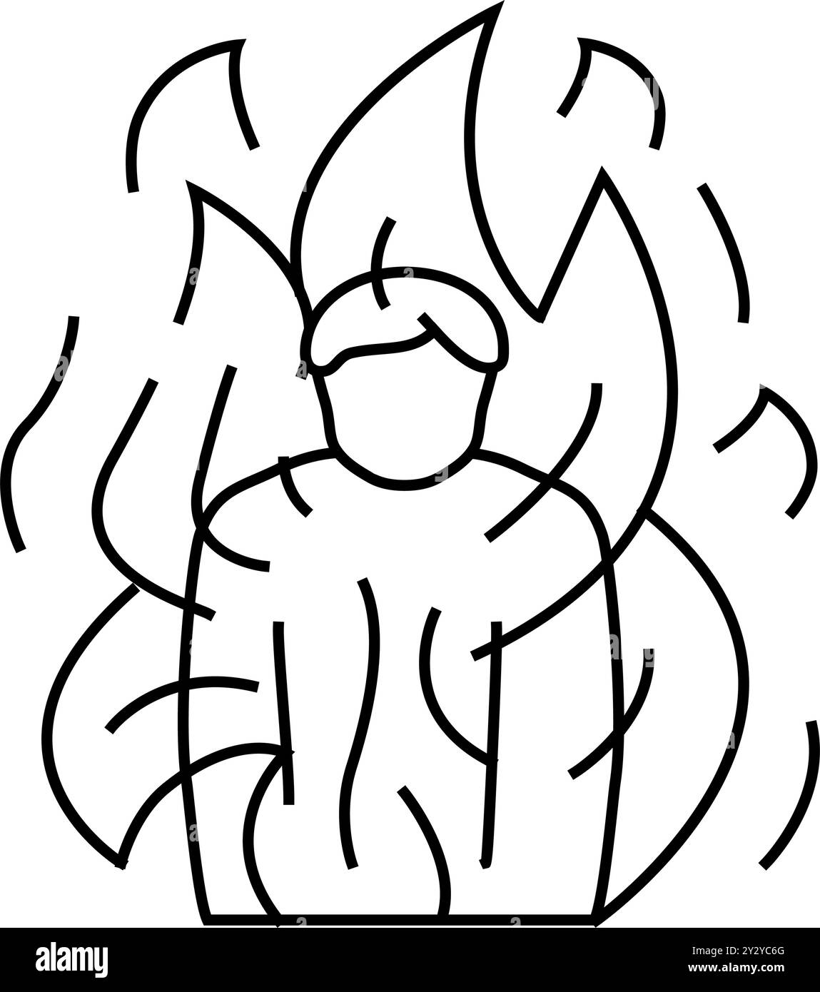 burning man event line icon vector illustration Stock Vector Image ...