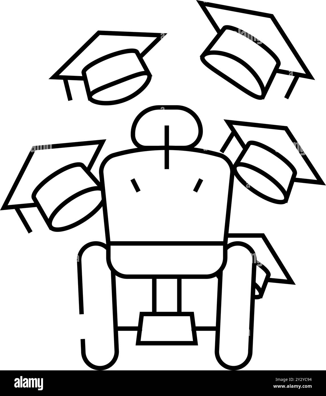 graduation inclusive life line icon vector illustration Stock Vector ...