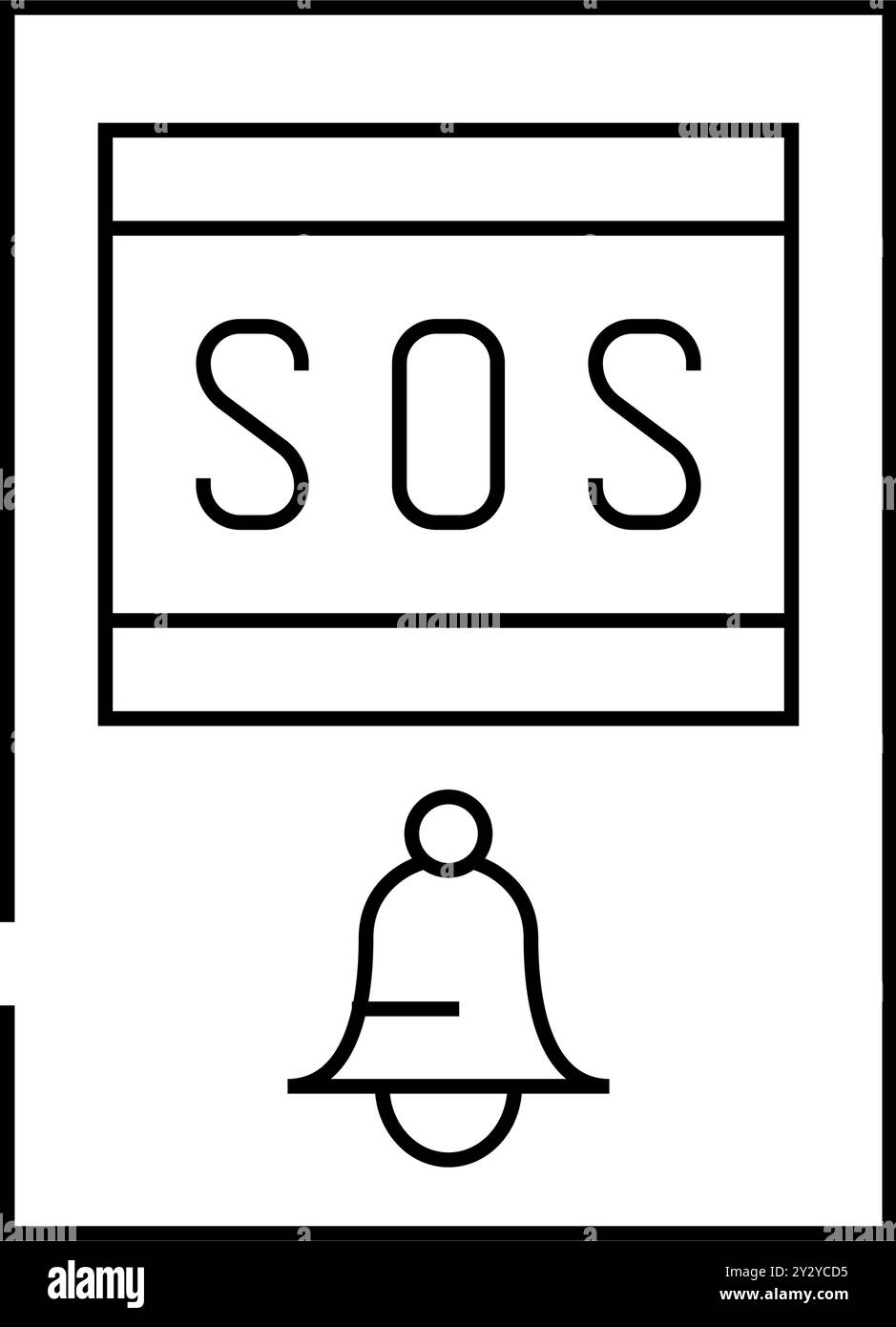sos button line icon vector illustration black Stock Vector Image & Art ...