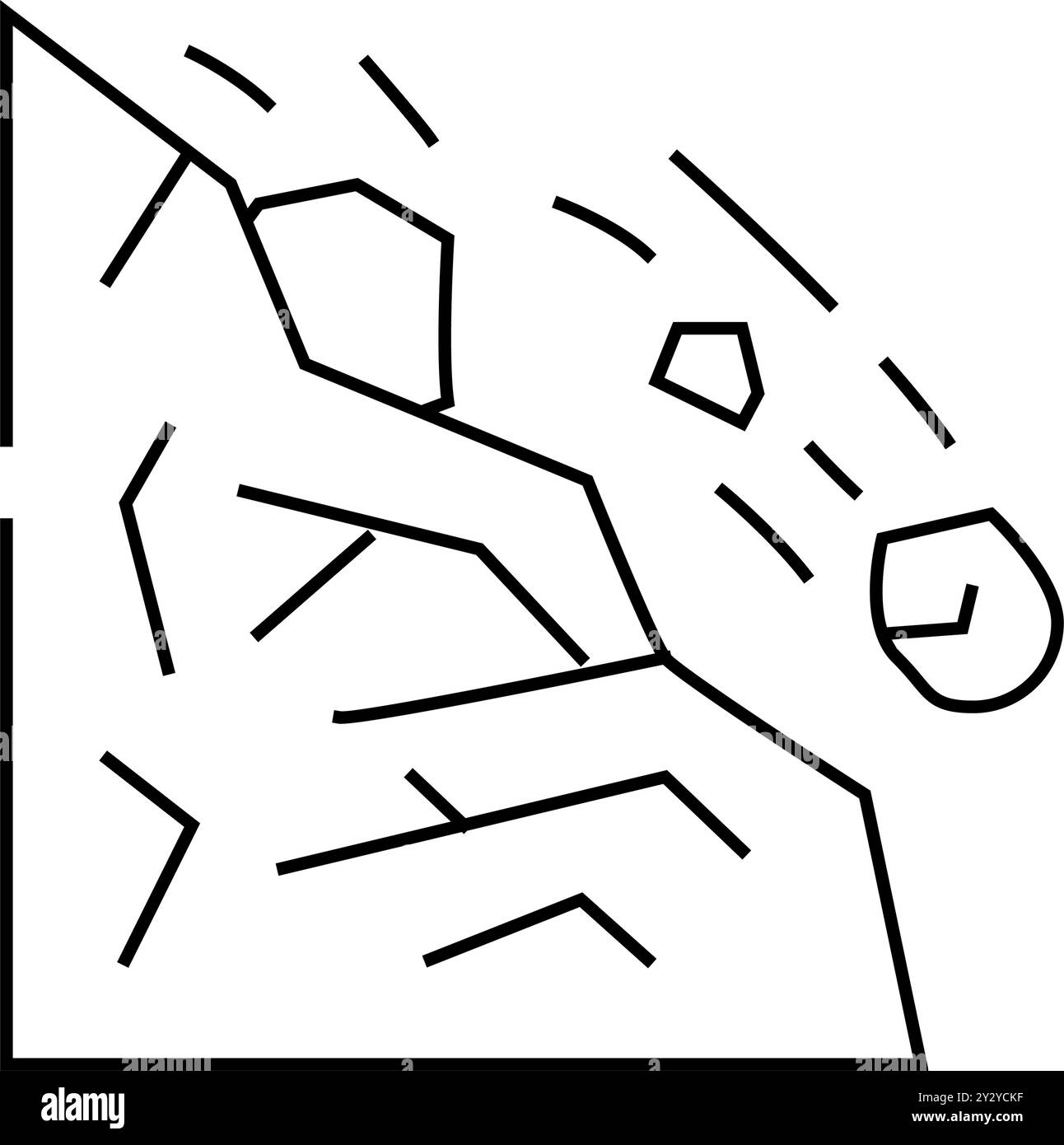 landslide disaster line icon vector illustration Stock Vector Image ...