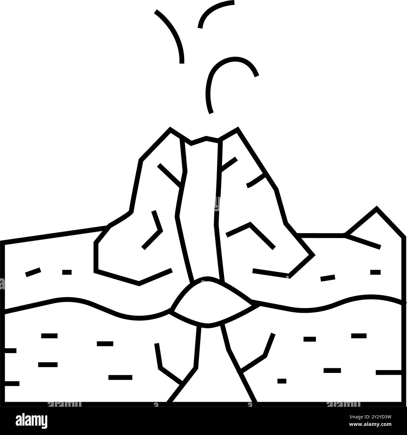 phreatic type of eruption line icon vector illustration Stock Vector ...