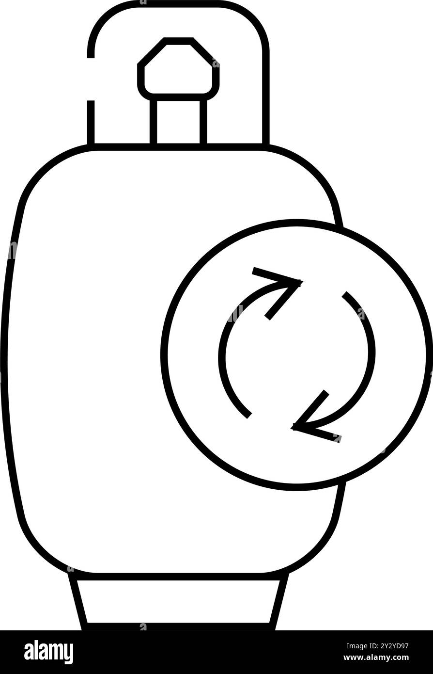 reusing cylinder biogas line icon vector illustration Stock Vector ...