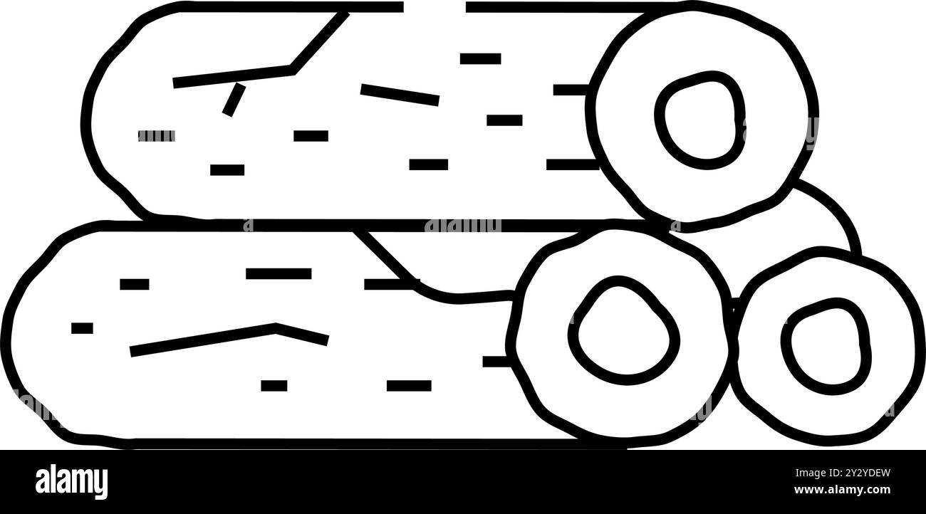 wooden bar building material line icon vector illustration Stock Vector ...