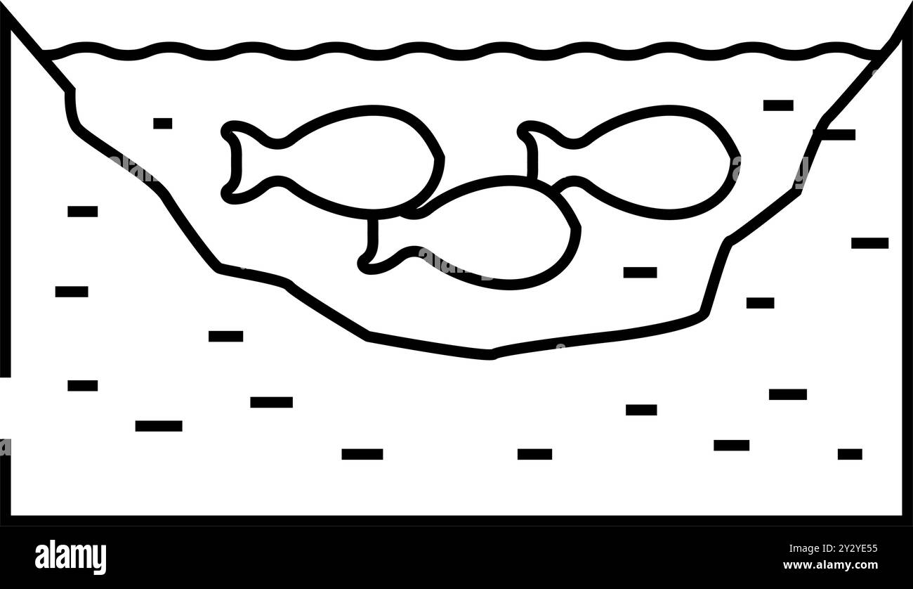 pond fish line icon vector illustration Stock Vector Image & Art - Alamy