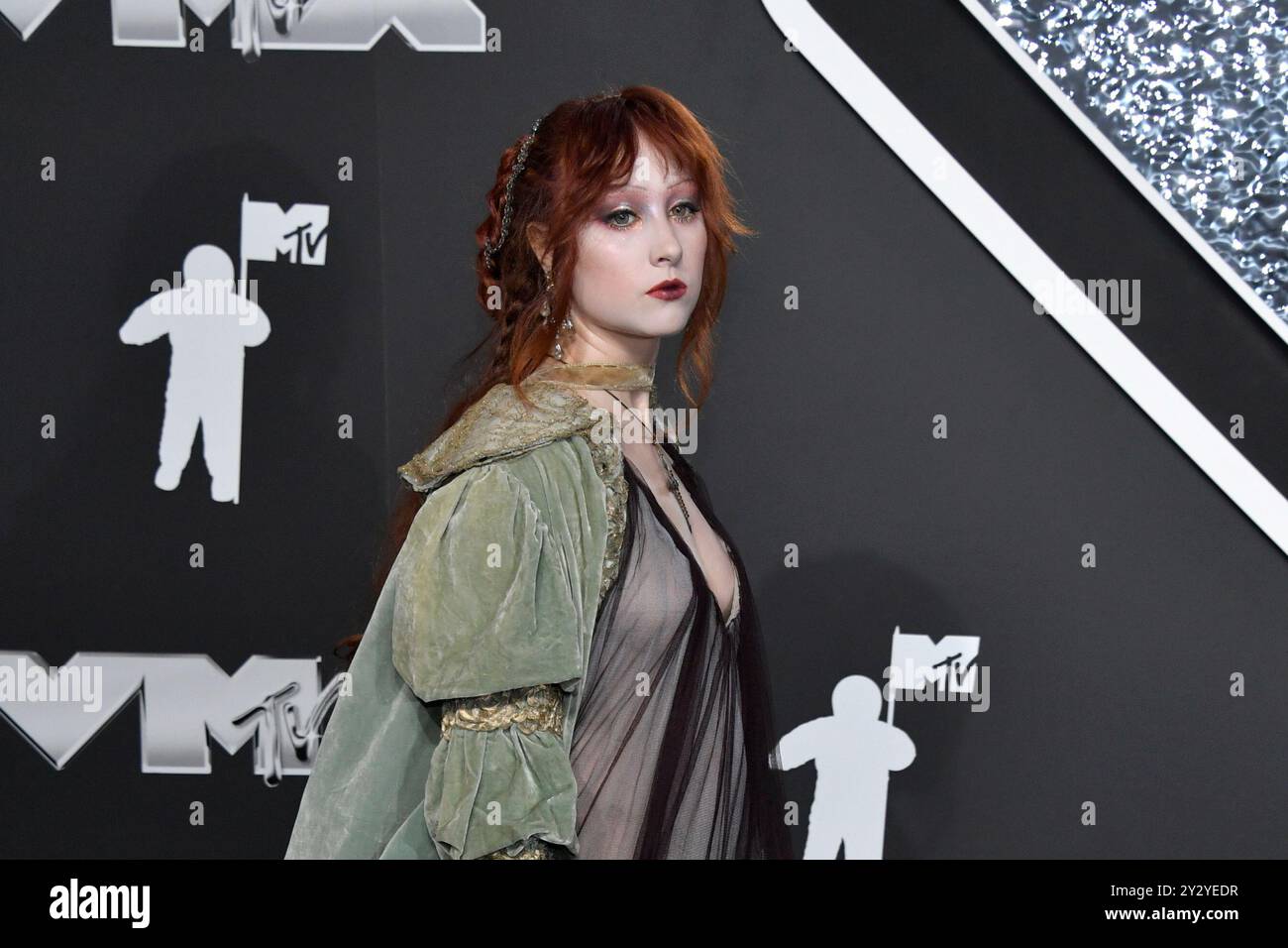 EDS NOTE: NUDITY - Chappell Roan arrives at the MTV Video Music Awards ...