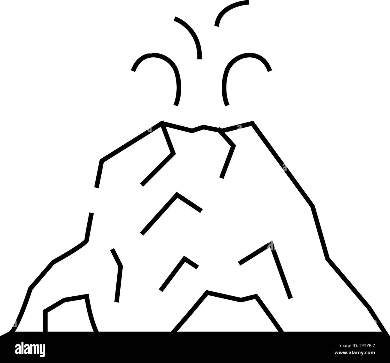 eruption volcano line icon vector illustration black Stock Vector Image ...